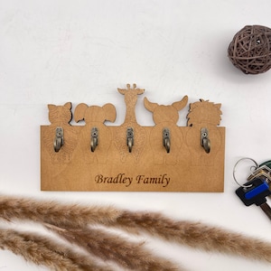 Akuna Matata Animal Tails Wooden Key Holder, Africa Family Key Holder ...
