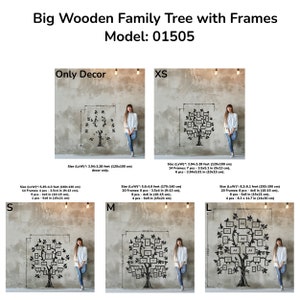 Memorial Gift Big Wooden Family Tree With Frames, Sympathy Gift ...