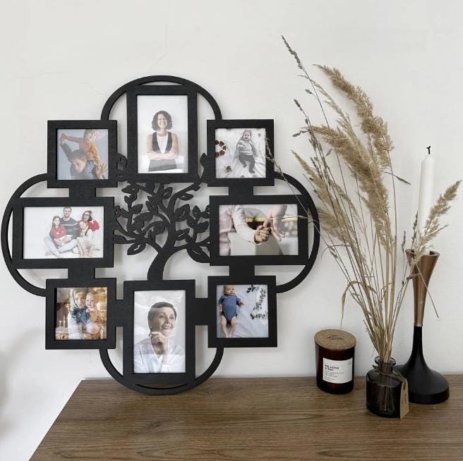 Personalized Tree of Life Family Photo Frame – Wooden Multi Photo ...