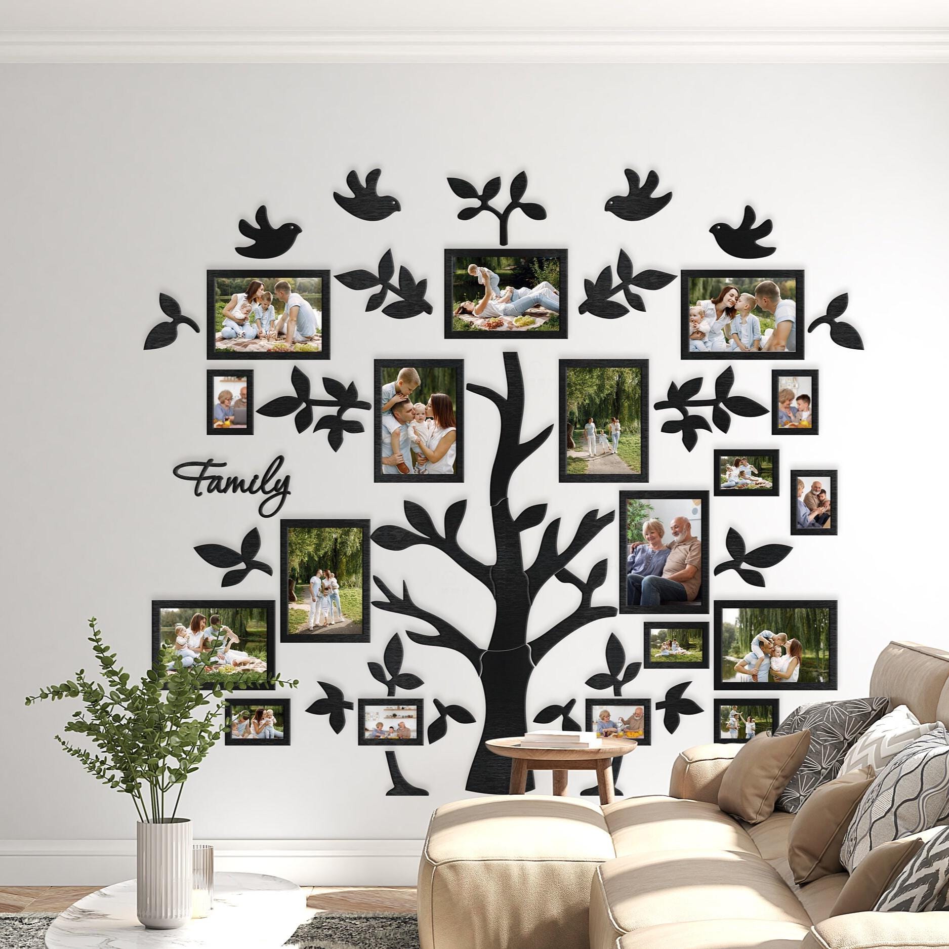 Big Wall Frame Family Tree, Custom Family Tree With Frames, Wooden ...