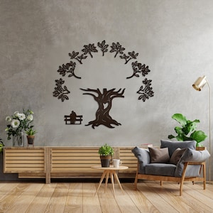 Tree Wall Decor, Family Tree Wall Art, Wooden Family Tree With Photo ...