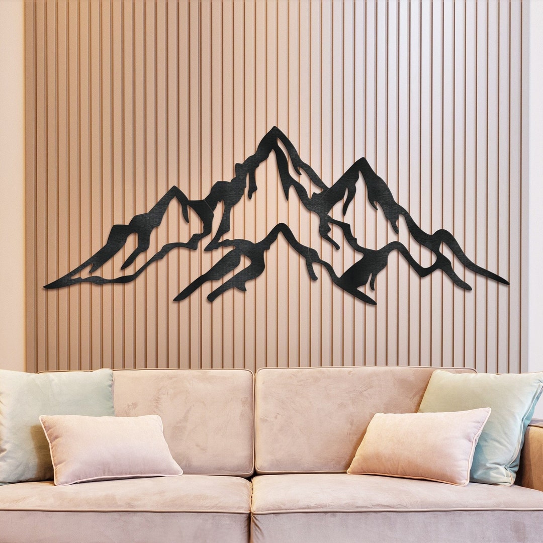 Geometric Mountains Wall Hanging, Geometric Woodland Theme Mountain ...