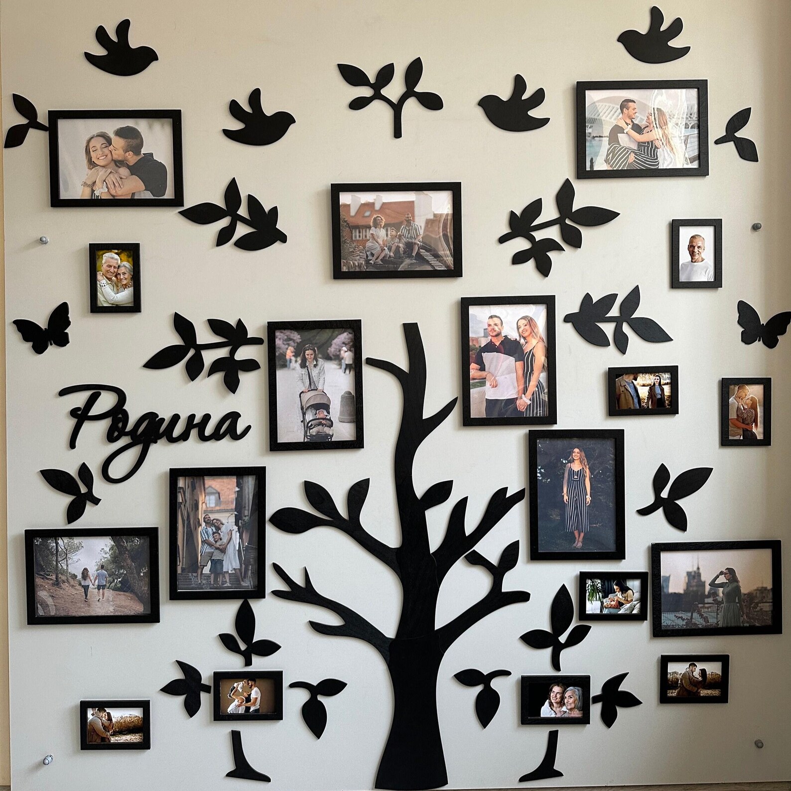 Big Wall Frame Family Tree, Custom Family Tree With Frames, Wooden ...