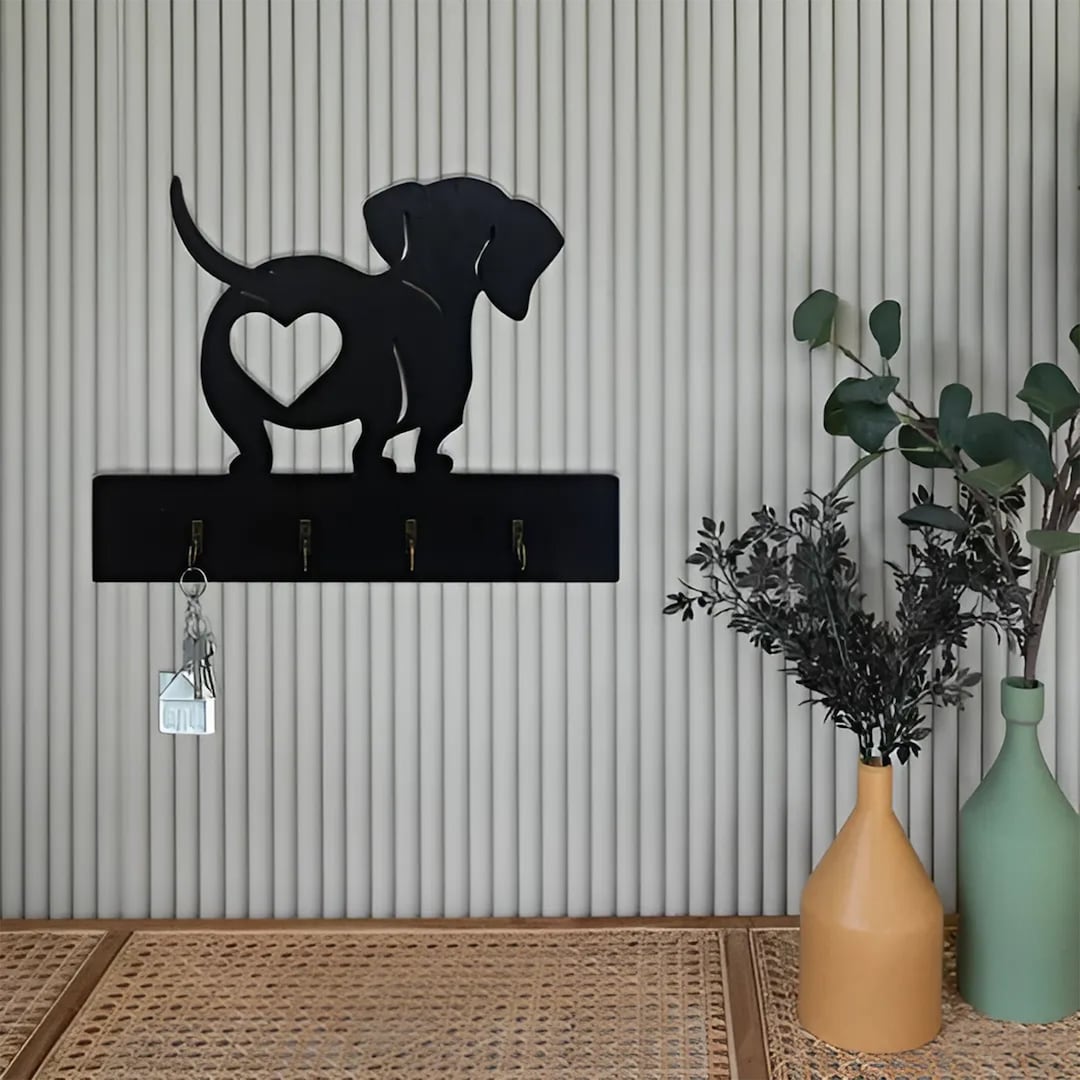 Dachshund Dog Key Holder for Wall, Family Key Holder, Wall Key Holders ...