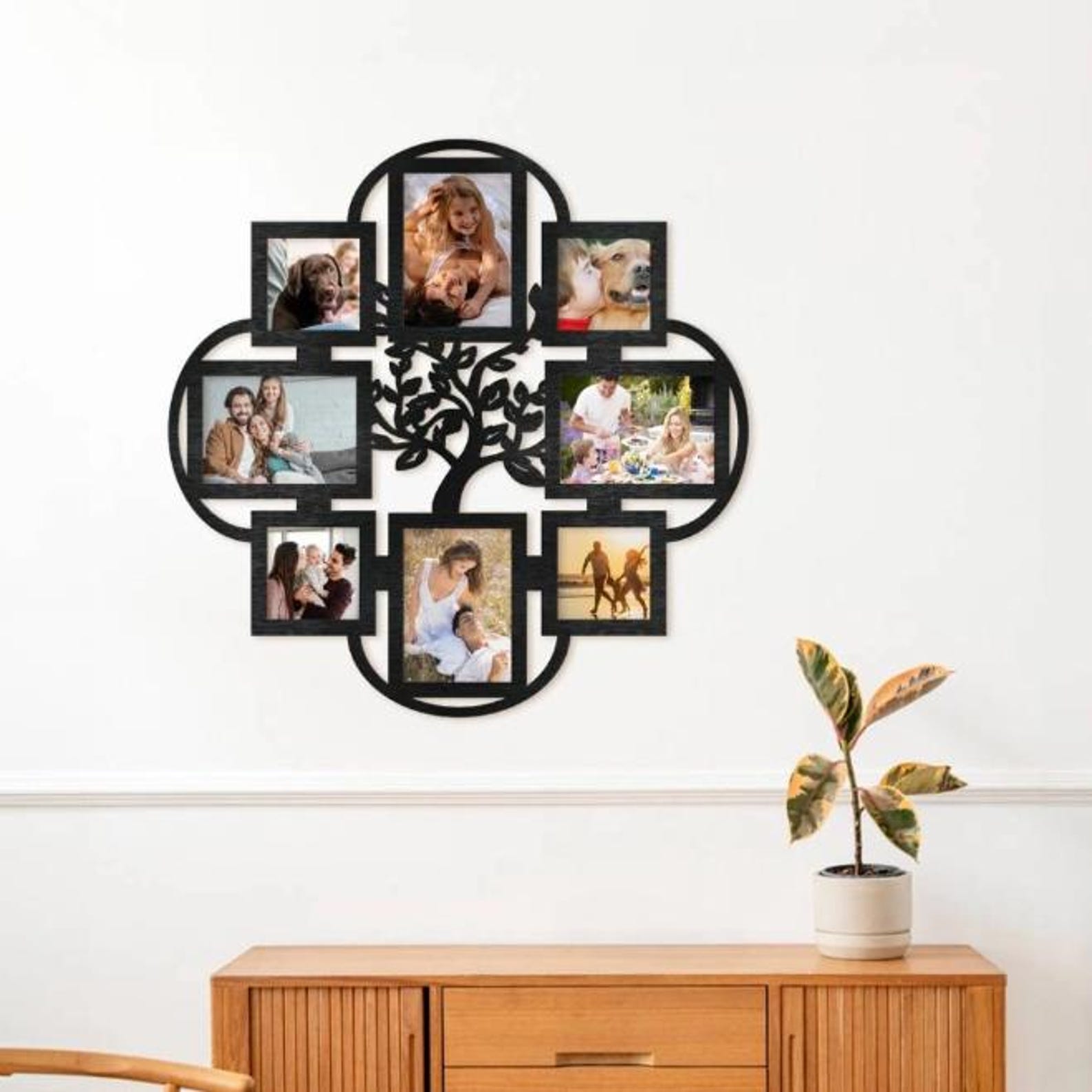 Wooden Tree of Life Family Photo Frame | Multi Picture Wall Collage ...