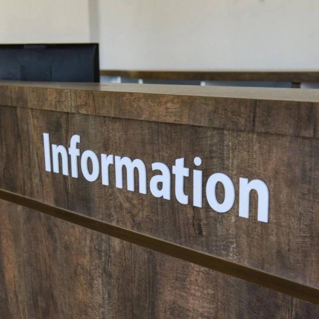 Rustic Wood Info Sign for Office, Café or Lobby | Indoor Business ...