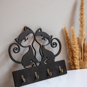 Cute Cat Key Holder for Wall, Pop up Cat Coat Hooks, Creative Bear Key ...