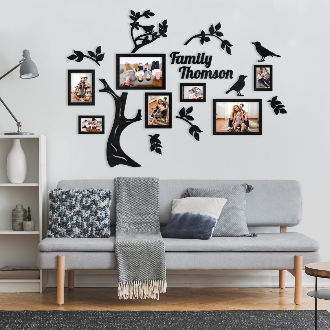Custom Wooden Family Tree With Frames Family Tree Wall Art - Etsy