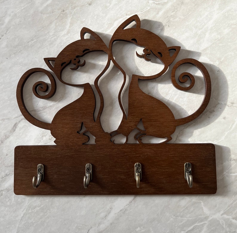 Cute Cat Key Holder for Wall, Pop up Cat Coat Hooks, Creative Bear Key ...