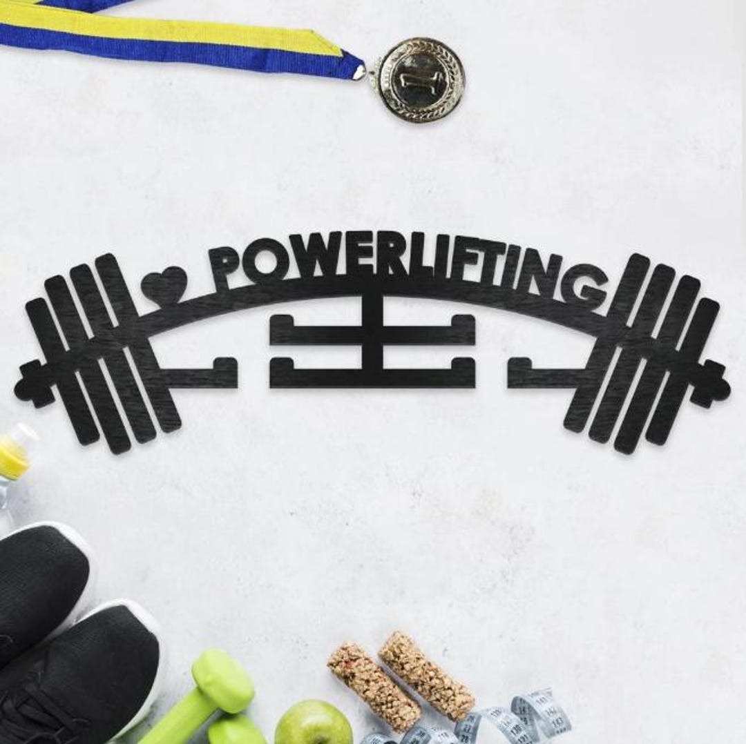 Powerlifting Medal Holder – Barbell Wall Rack for Medals, Black Acrylic ...