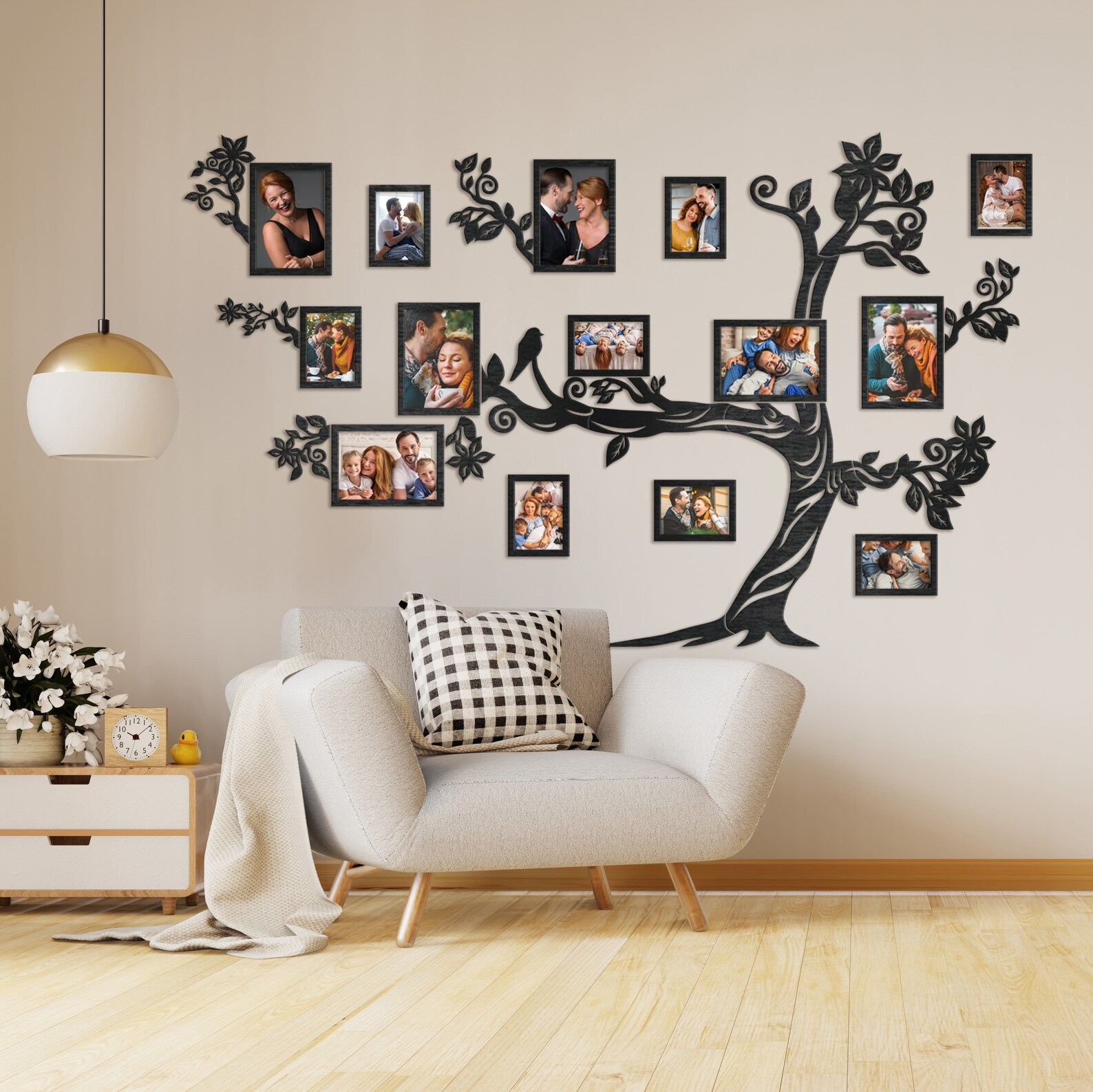 Large Family Tree With Photo Frames, Wall Decorations for Living Room ...