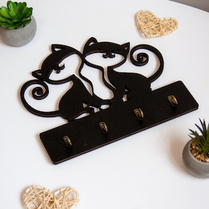 Cute Cat Key Holder for Wall, Pop up Cat Coat Hooks, Creative Bear Key ...