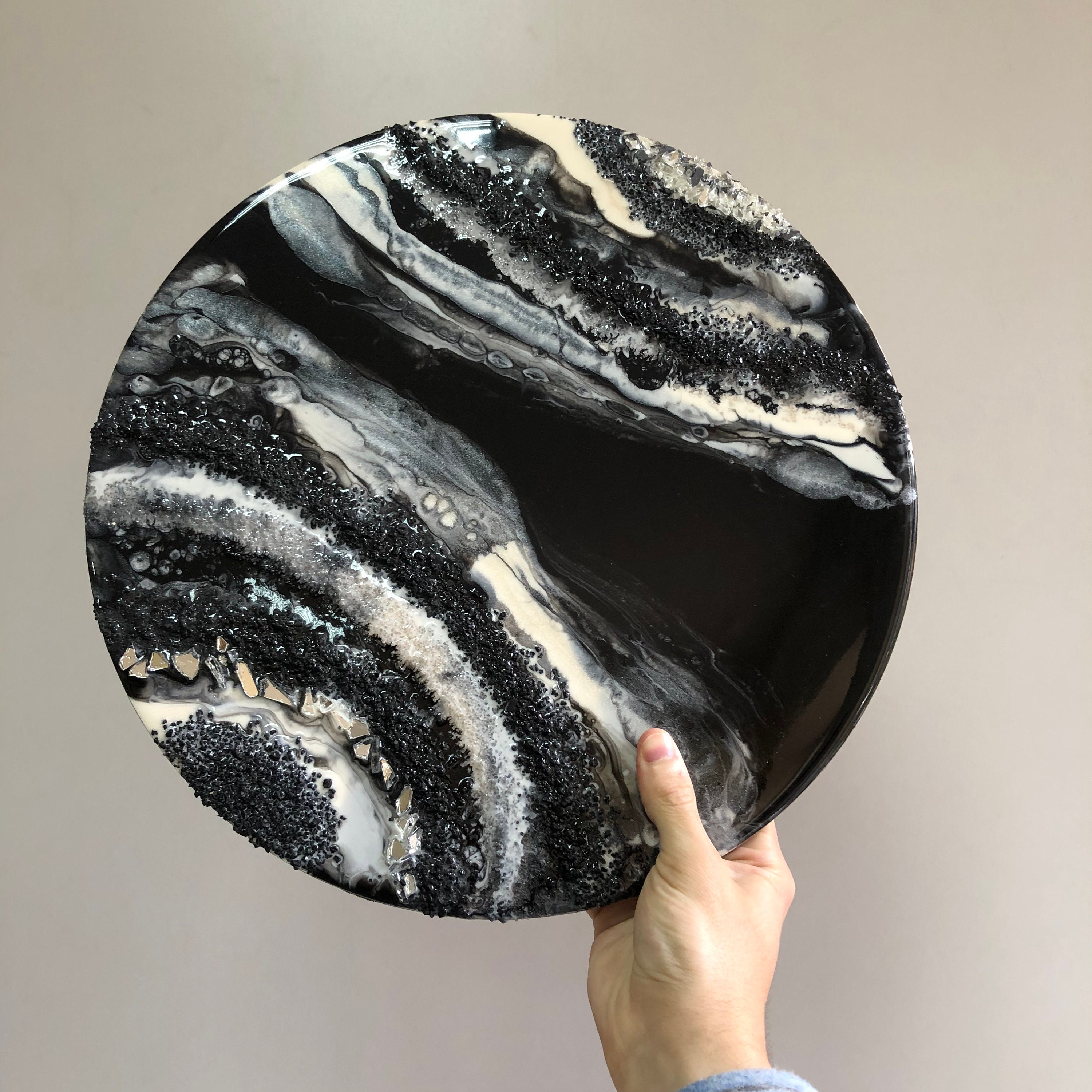 Black Wall Art Luxury Epoxy Resin Painting Wall Art Black - Etsy