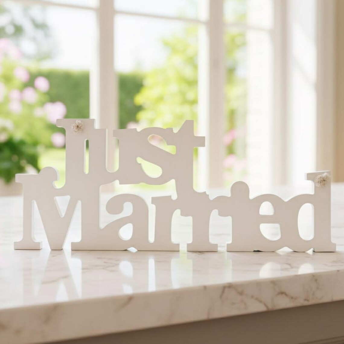 Just Married Wooden Wedding Sign – Eco-friendly Rustic Decor, Laser Cut ...
