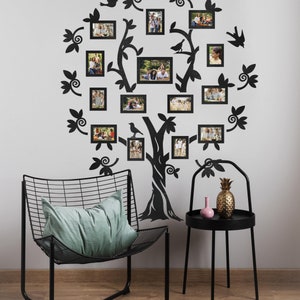 Big Wooden Family Tree With Frames Large Family Tree Wall - Etsy
