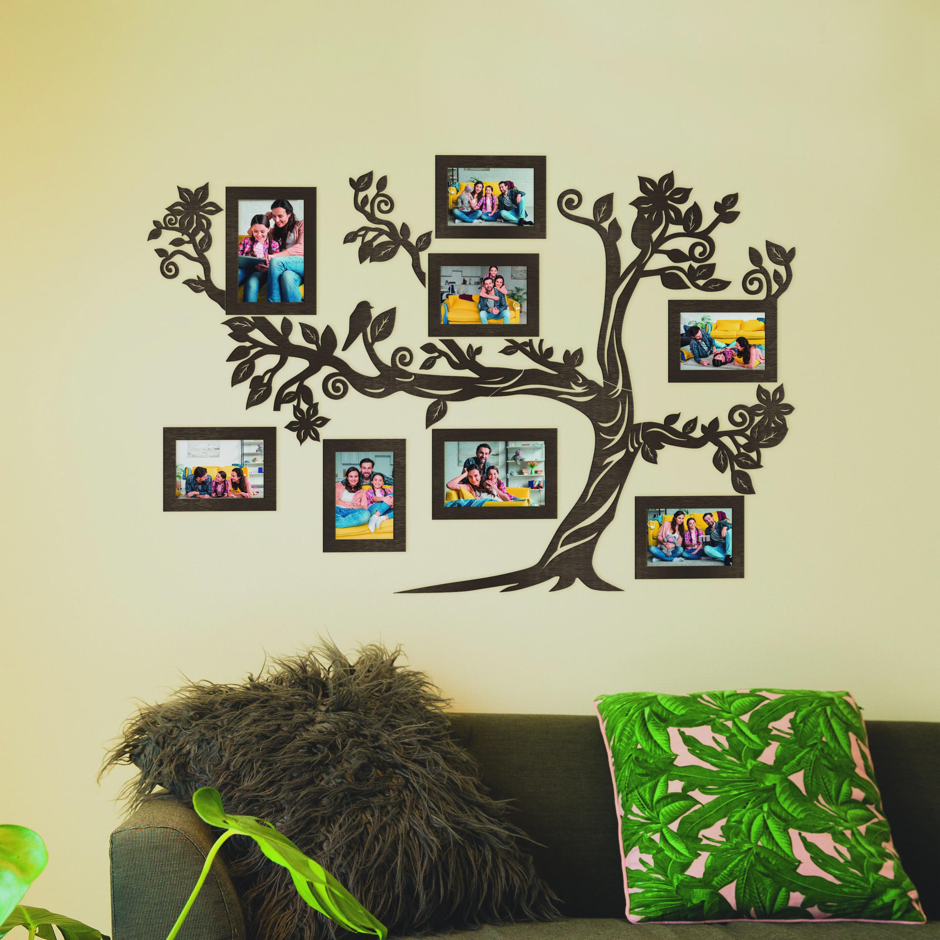 Custom Family Tree Frame Wall Photo Collage | Vinyl Ancestry Art ...