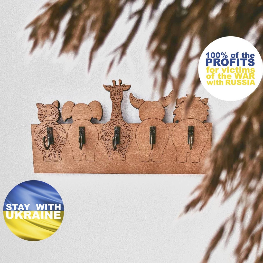 Akuna Matata Animal Tails Wooden Key Holder Africa Family Key - Etsy