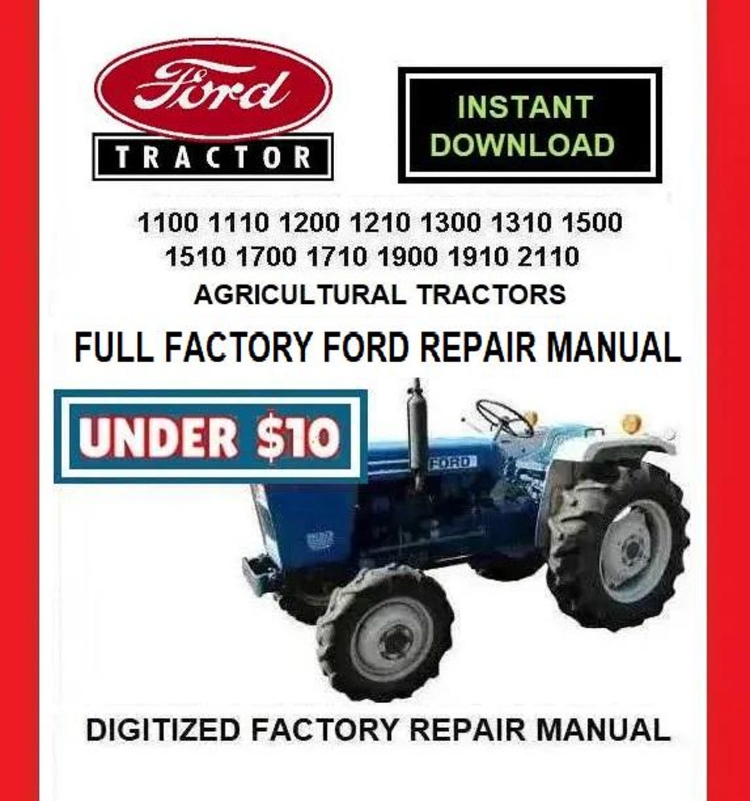 FORD 1300 Series Agricultural Tractors Workshop Repair Manual Pdf ...
