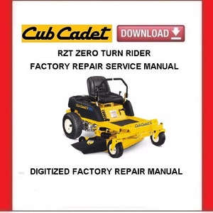 Cub Cadet RZT ZERO TURN Rider Service Repair Manual Pdf Download - Etsy