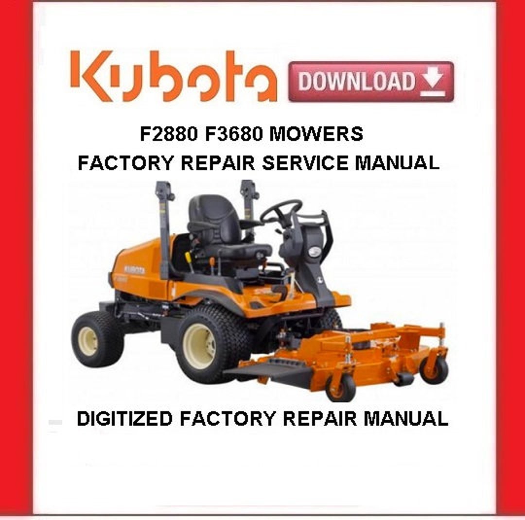 KUBOTA F2880 F3680 Mowers Workshop Service Repair Manual Pdf Download ...