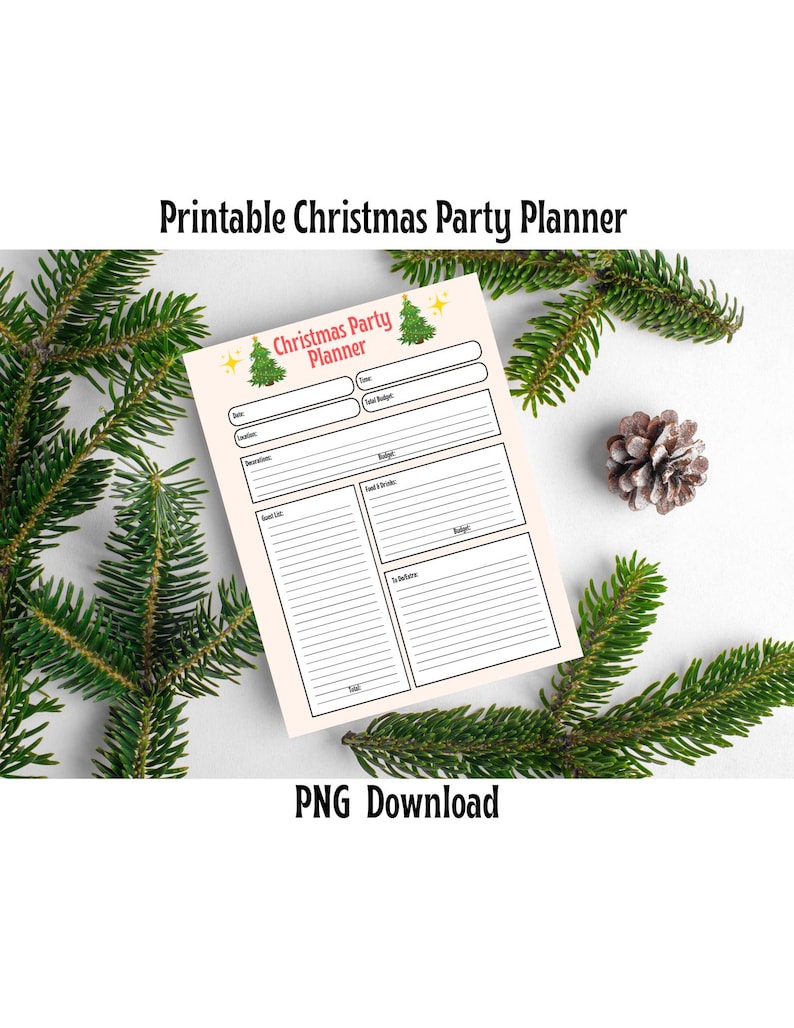 Printable Christmas Party Planner List - Etsy