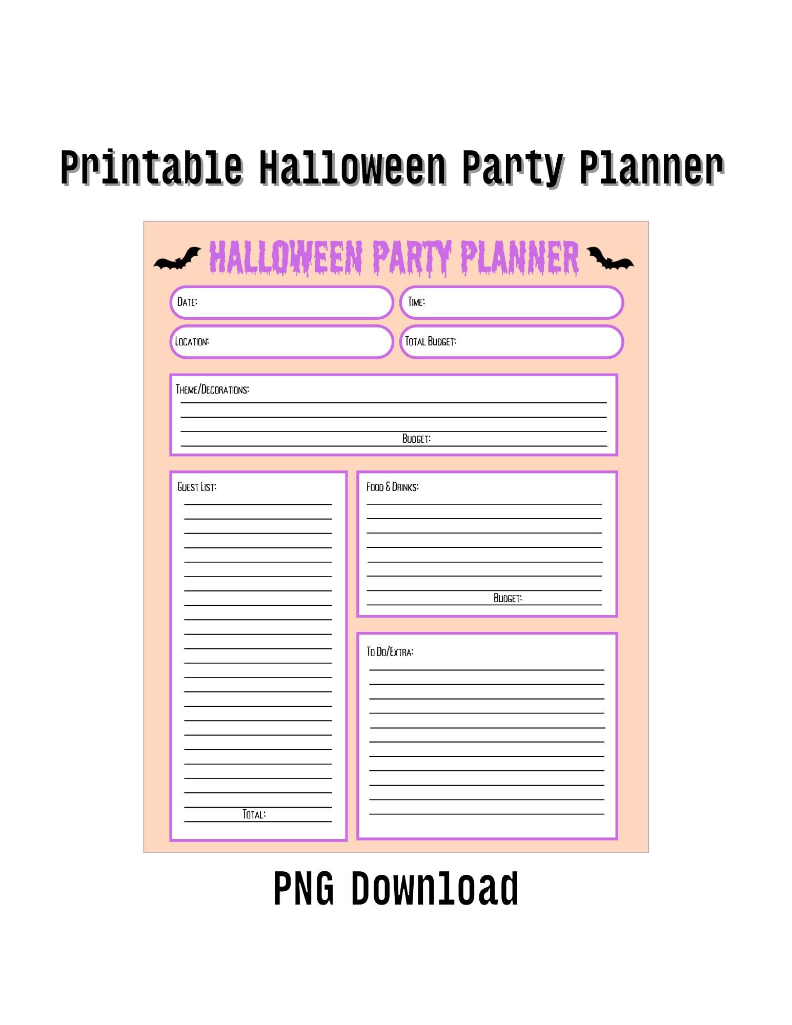 Printable Halloween Party Planner - Etsy