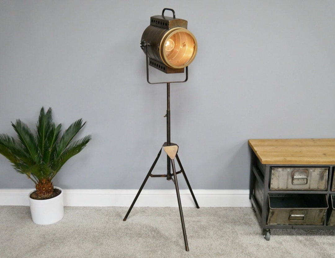 Battery Operated Industrial Style Floor Standing Spot Light Lantern ...