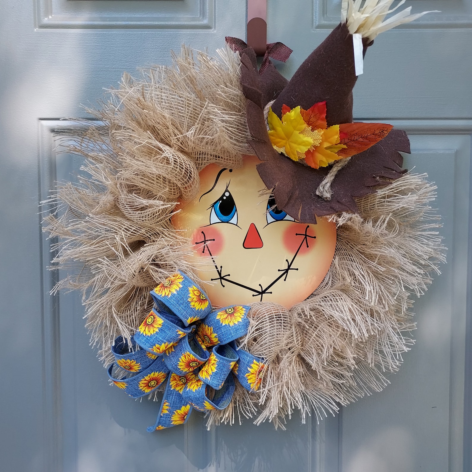 Tutorial Video PLUS Felt Scarecrow Hat, How to Make a Scarecrow Wreath ...