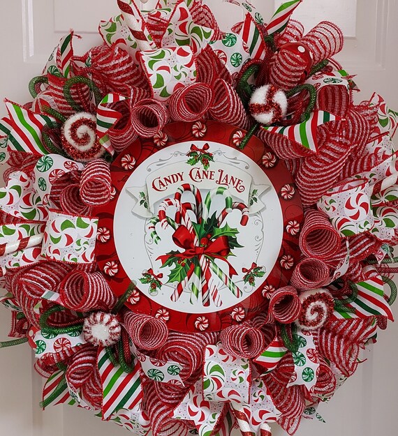 Peppermint Candy Cane Wreath