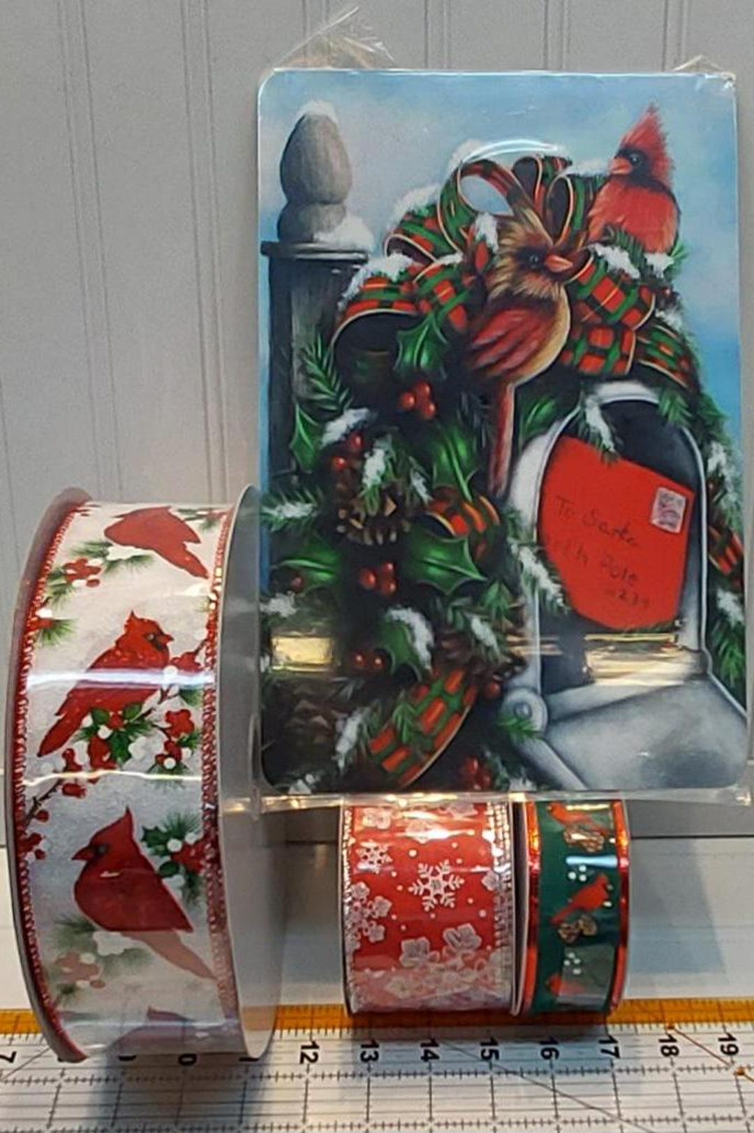 DIY Wreath Kit, Cardinal Sign and Ribbons, Cardinal Wreath Kit ...