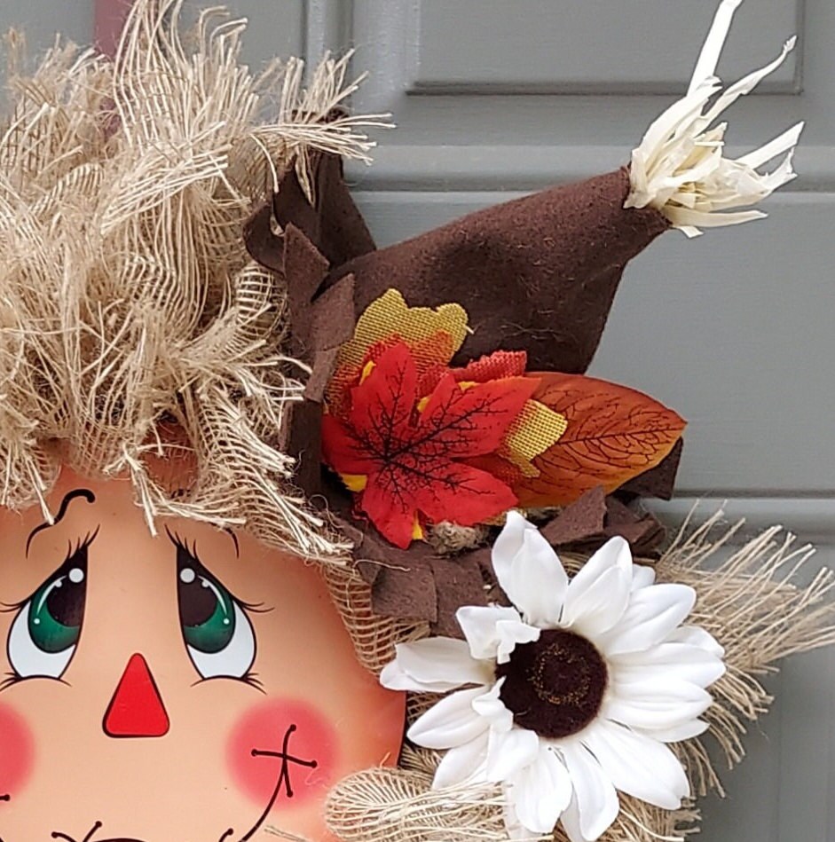Scarecrow Hat, Felt Scarecrow Hat, Scarecrow Wreath Hat, Brown Felt Hat ...