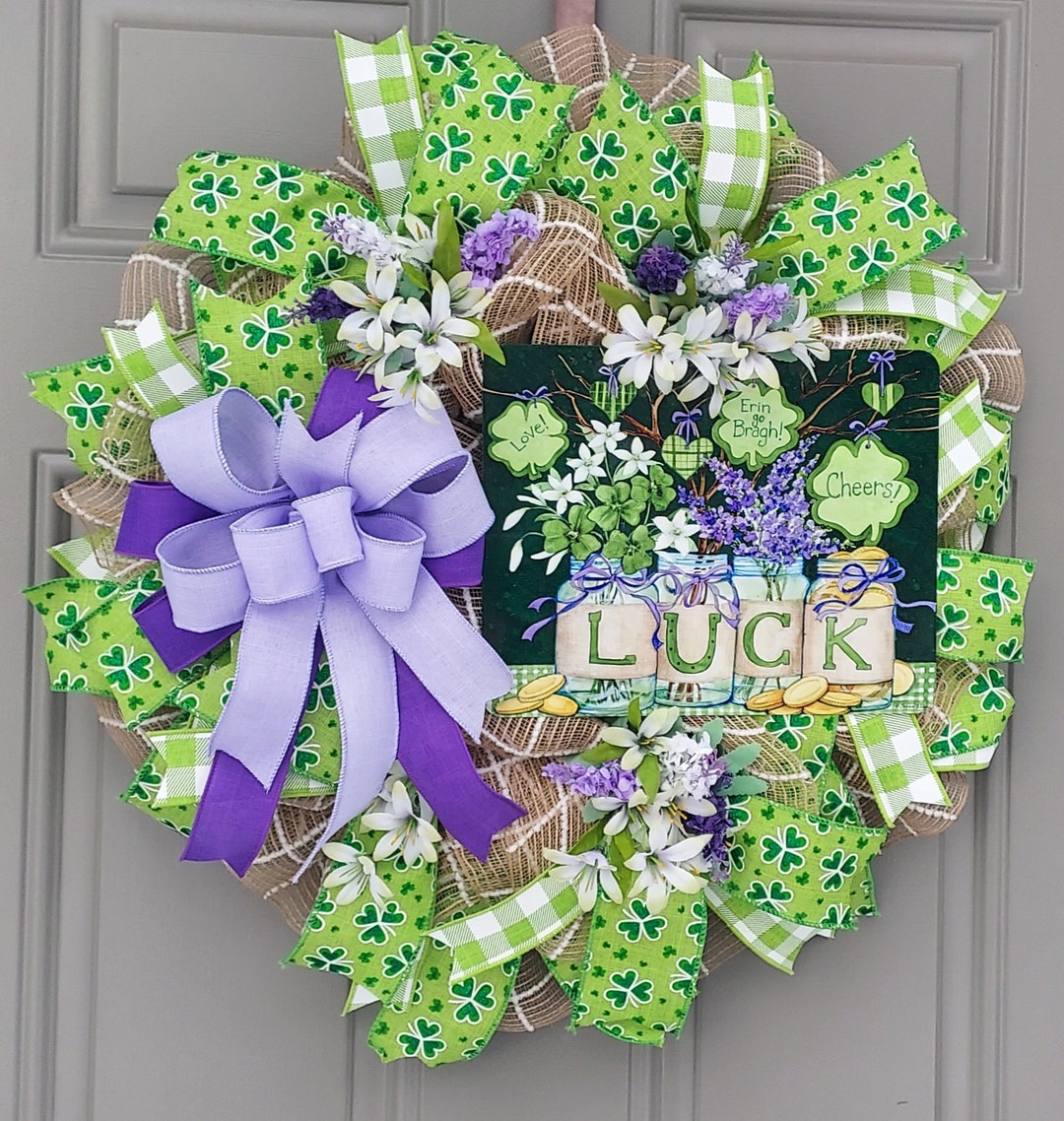 St Patrick Day Wreath, St Paddy Day Decor, Irish Wreath, Spring Wreath ...