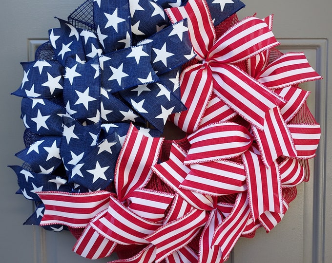 Rustic Patriotic Wreaths for Front Door, Patriotic Wreaths for Front ...