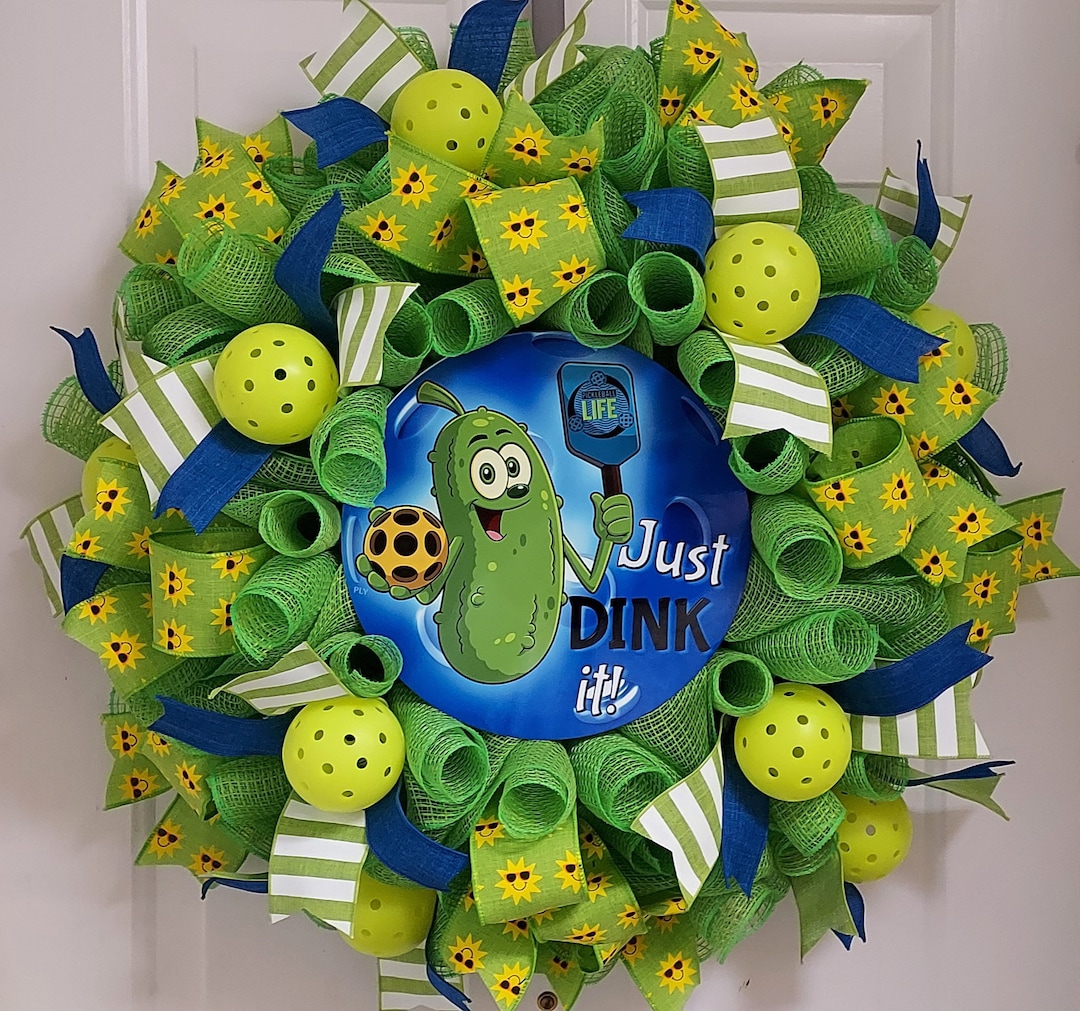 Pickleball Wreath, Everyday Pickleball Door Wreath, Pickleball Door ...