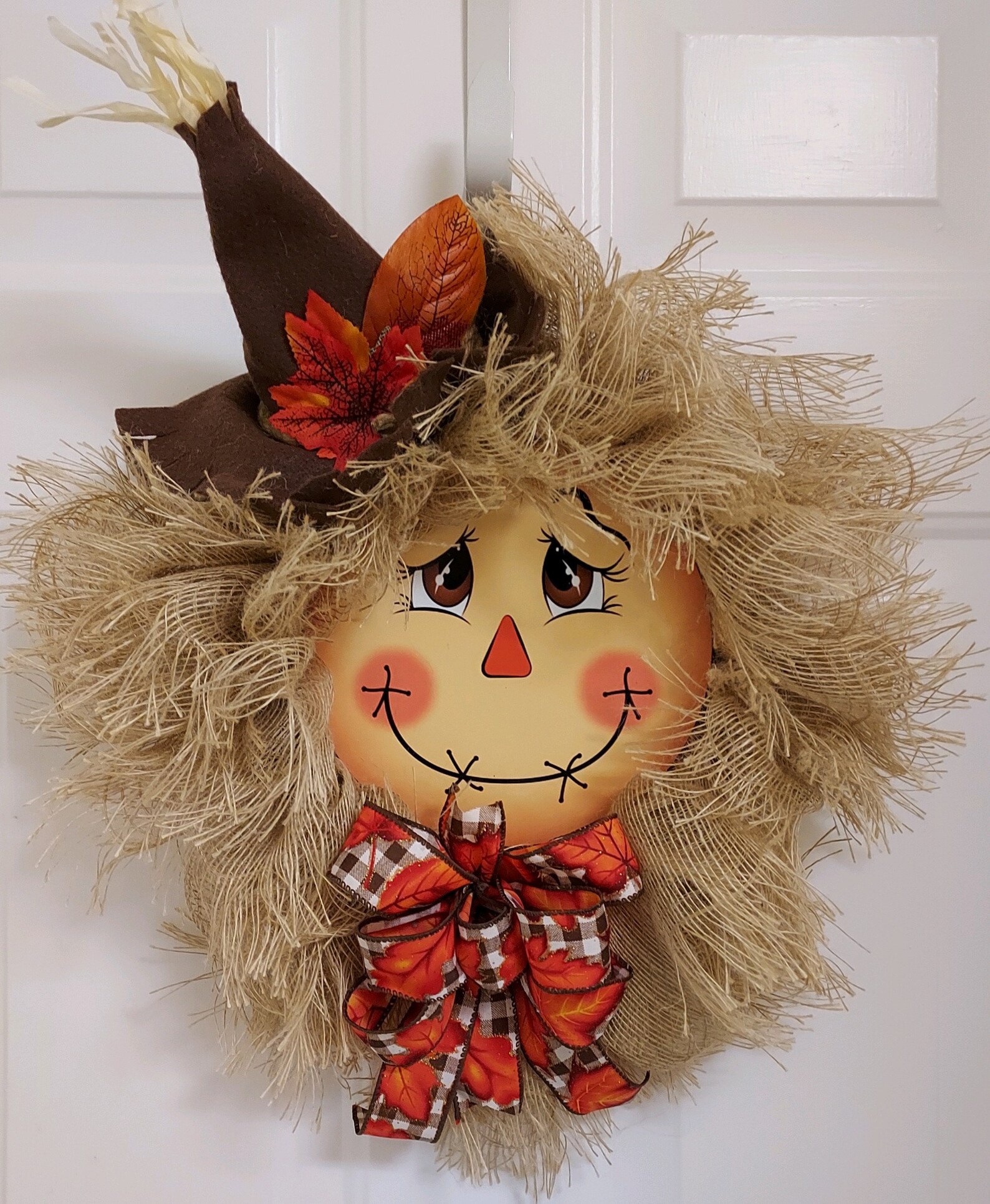 Tutorial Video PLUS Felt Scarecrow Hat, How to Make a Scarecrow Wreath ...