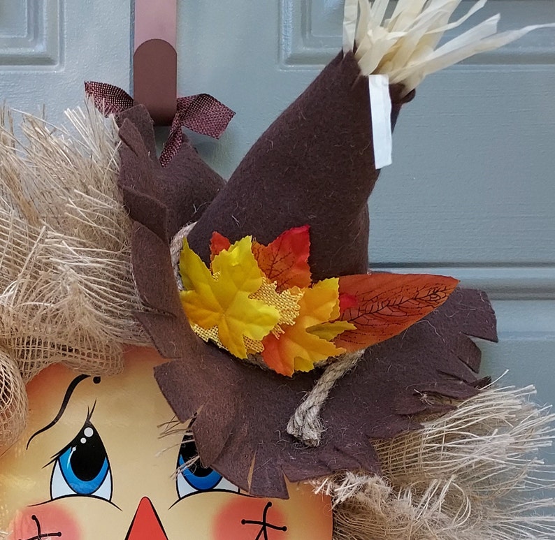 Scarecrow Hat, Felt Scarecrow Hat, Scarecrow Wreath Hat, Brown Felt Hat ...