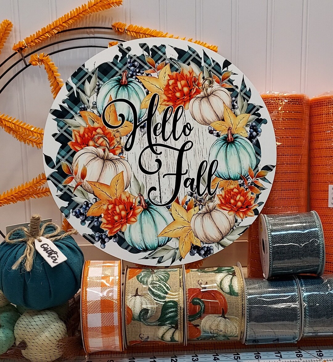 DIY Wreath Kit, Hello Fall Wreath Kit, Pumpkin DIY Wreath Kit ...