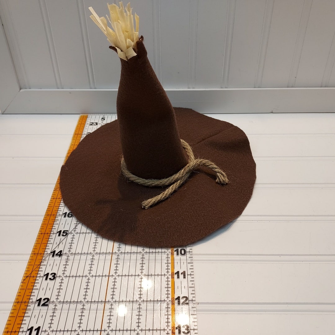Scarecrow Hat, Felt Scarecrow Hat, Scarecrow Wreath Hat, Brown Felt Hat ...