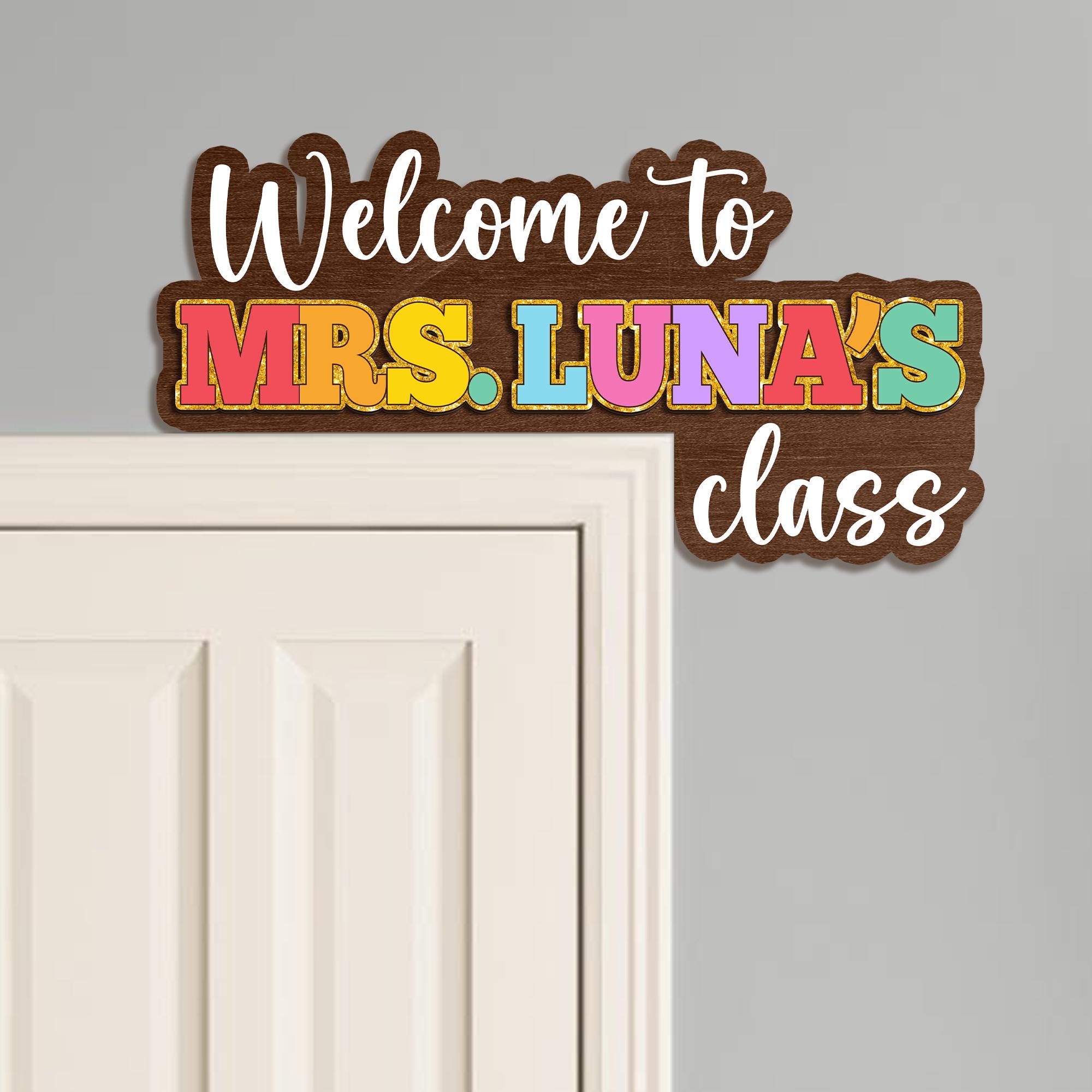 Personalized Teacher Doorframe Corner Sign, Teacher Door Corner Sign ...