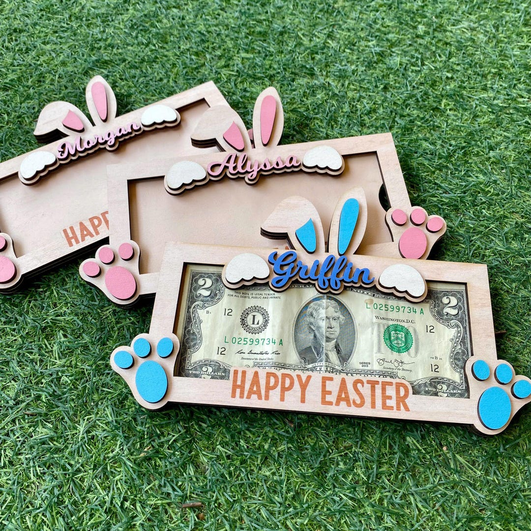 Customized Easter Bunny Money Holder, Easter Bunny Money Holder, Easter ...