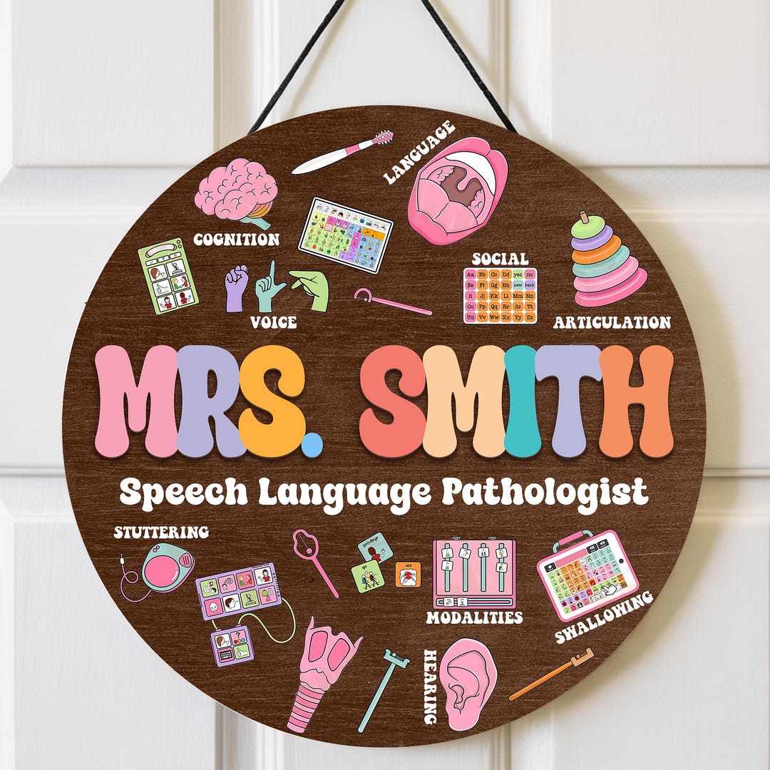 Speech Therapist Door Sign, Speech Therapy Sign, SLP Teacher Door Sign ...