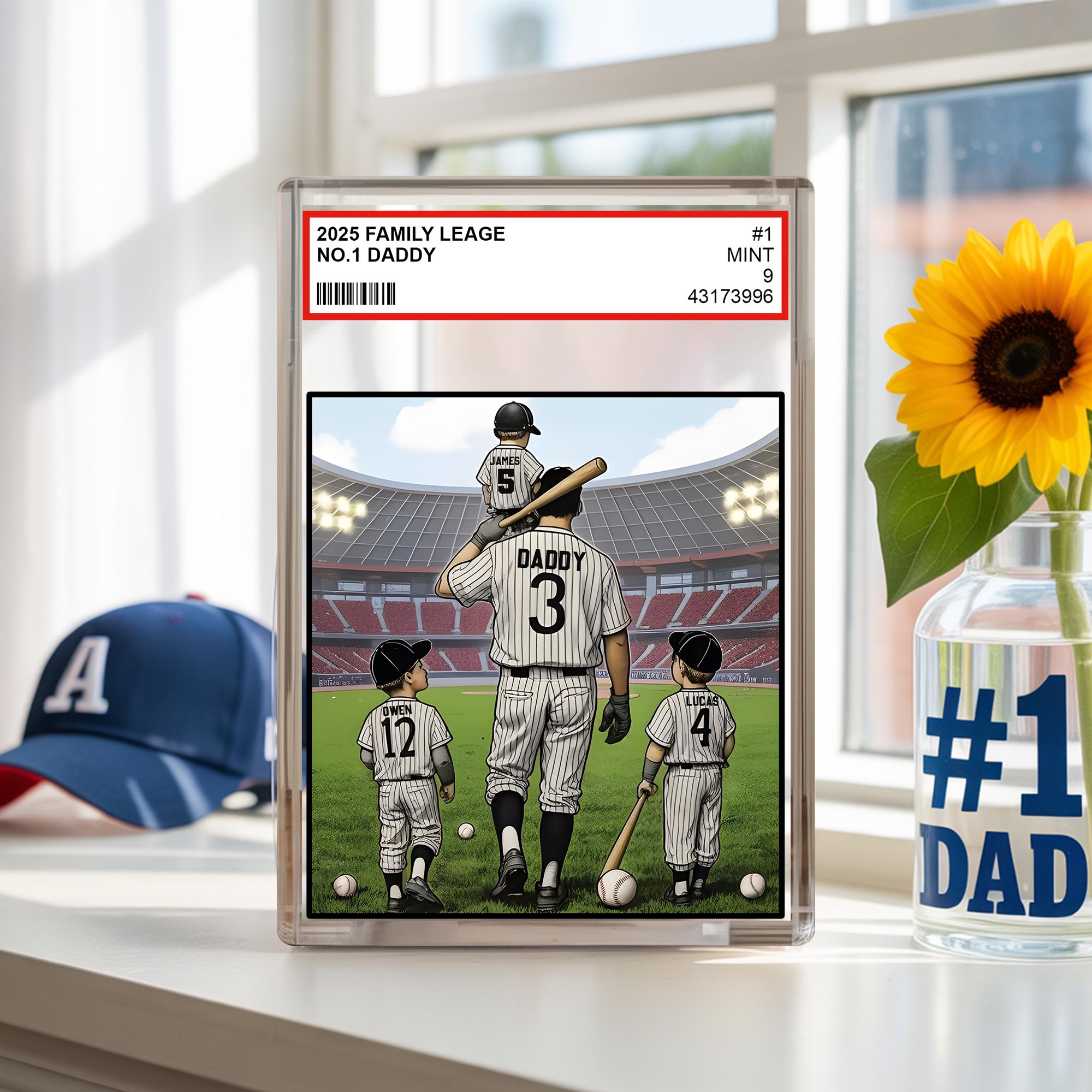 Personalized Baseball No. 1 Dad Grandpa Man & Kids Trading Card Style ...
