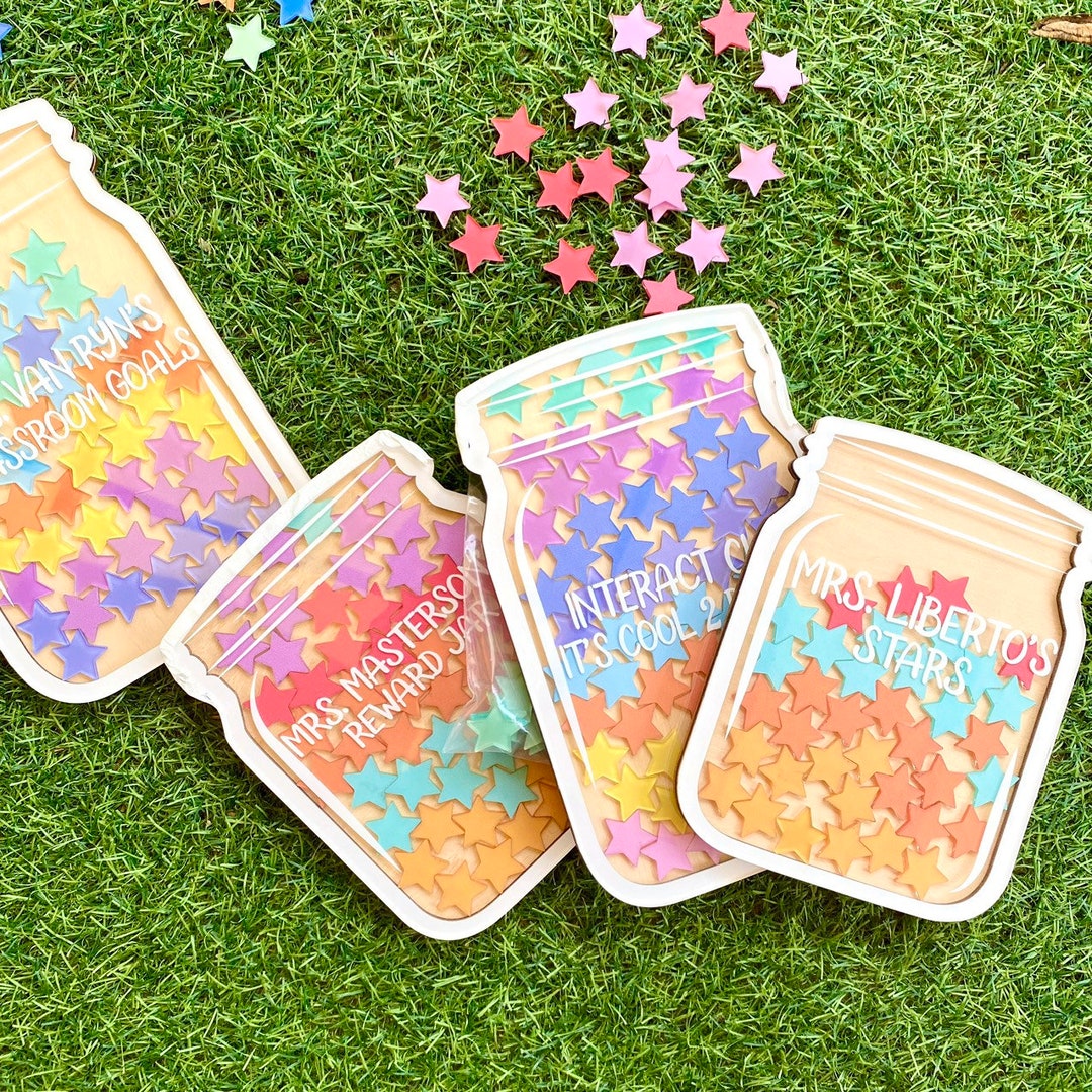 Custom Magnetic Reward Jar for Classroom, Stars Reward Jar for Teacher ...