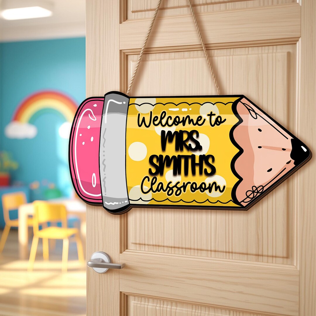 Personalized Teacher 3D Door Hanger, Back to School Teacher Welcome ...