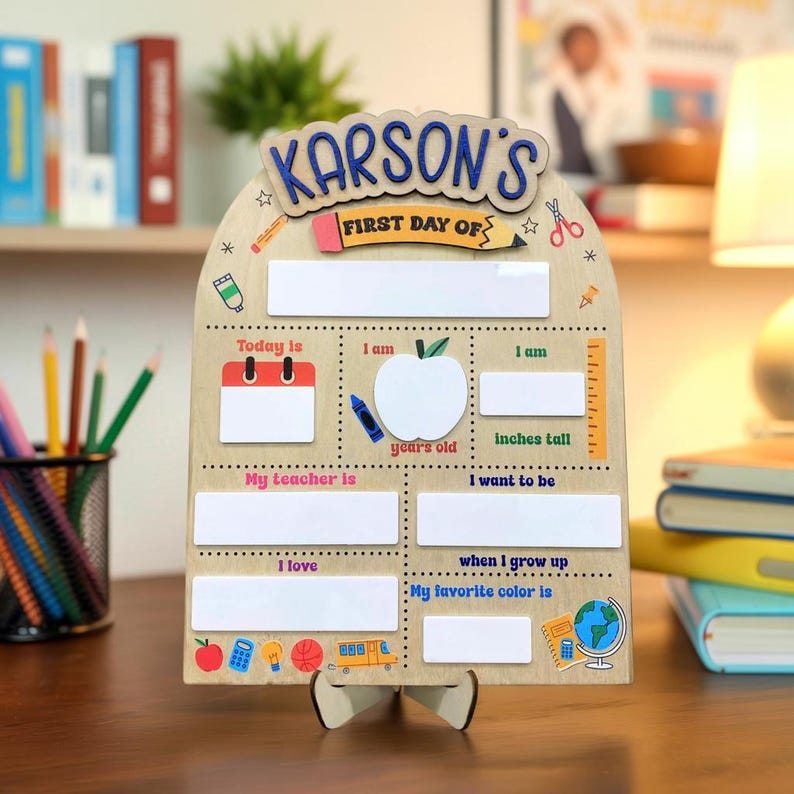 Custom First and Last Day of School Sign, Reusable Back to School Sign ...