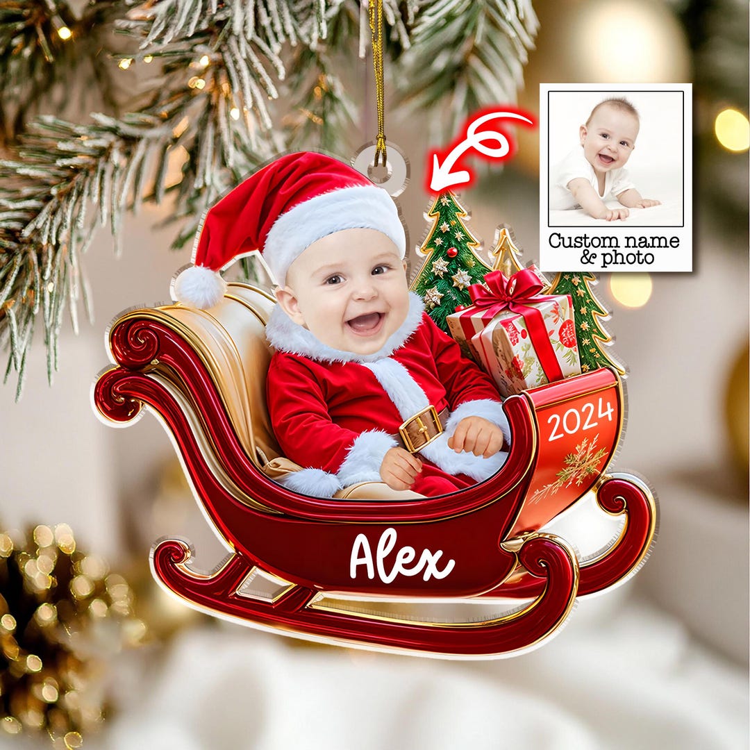 Customized Baby Photo Christmas Ornaments, Custom Baby Face Ornament ...