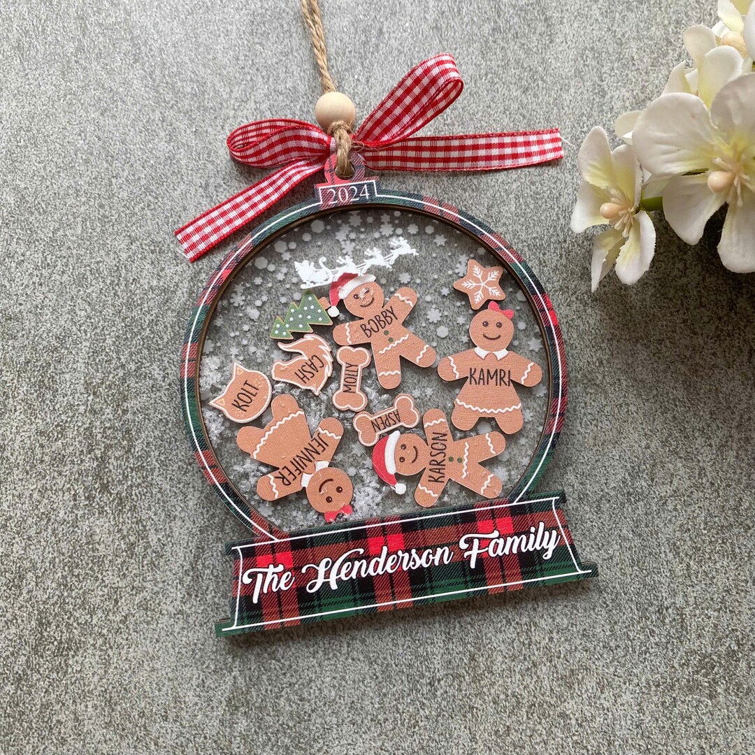Personalized Gingerbread Family Christmas Ornament, Custom Family ...