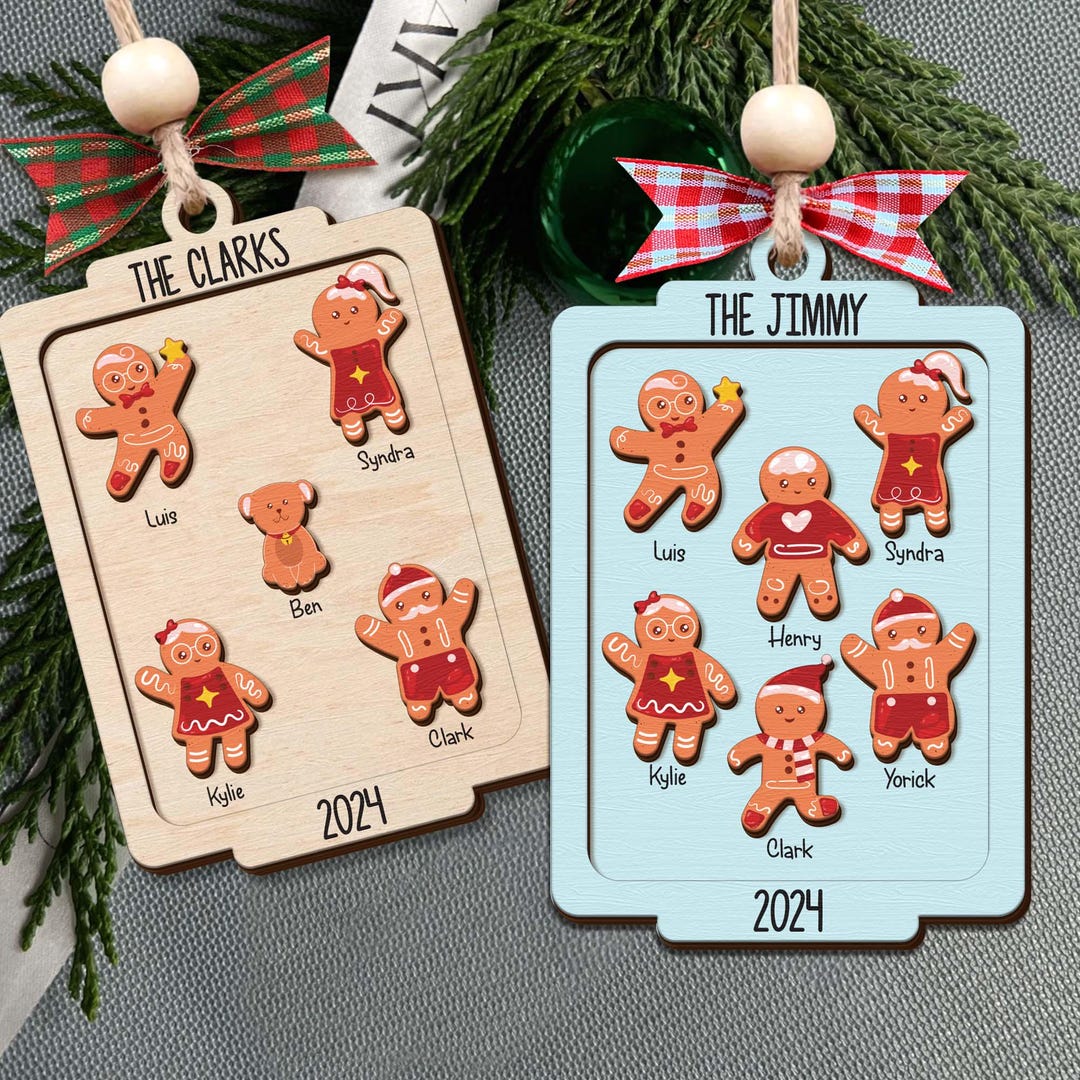 Personalized Gingerbread Family Cookie Ornament, Family Ornament ...