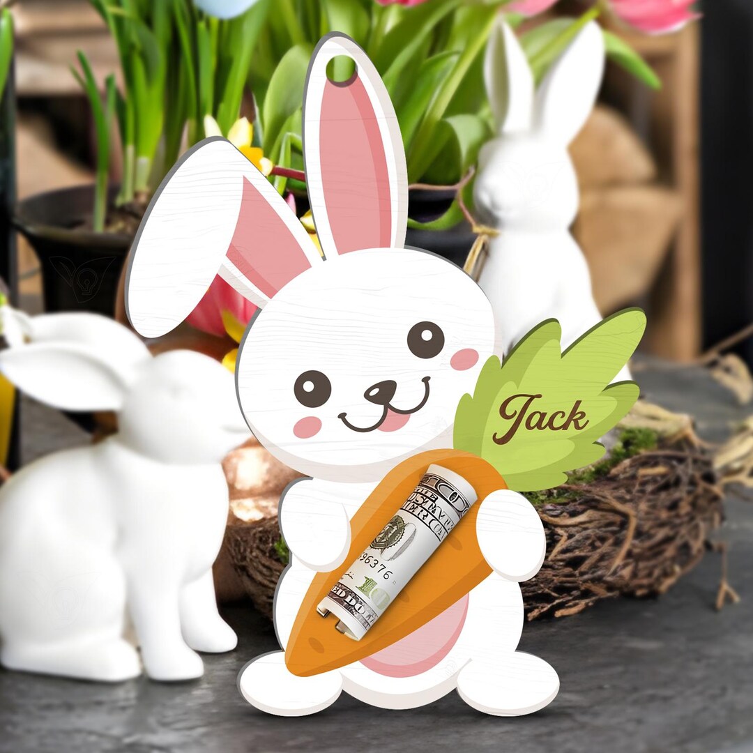 Easter Bunny Money Holder Custom, Personalized Easter Money Holder ...
