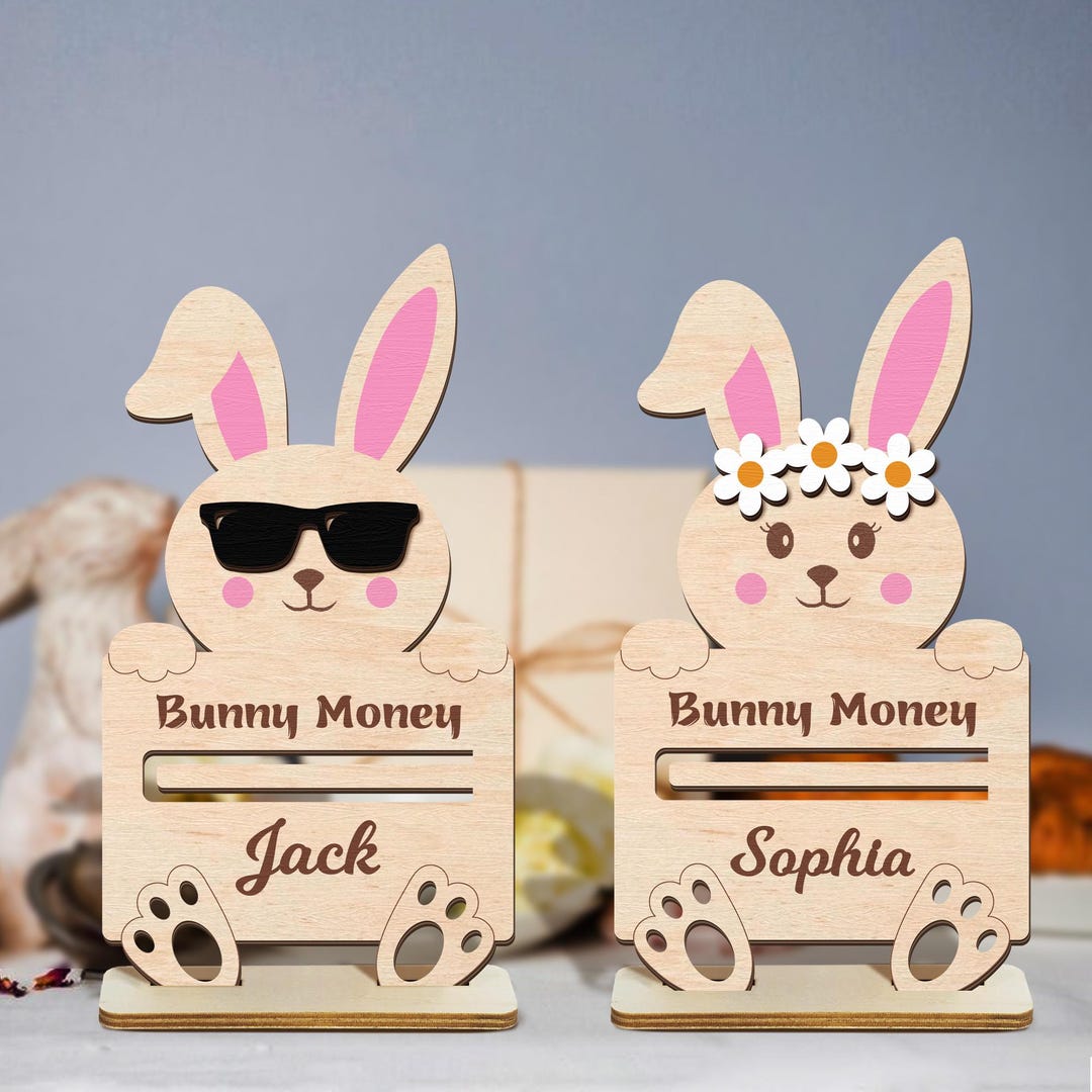 Customize Easter Bunny Money Holder, Personalized Easter Money Holder ...